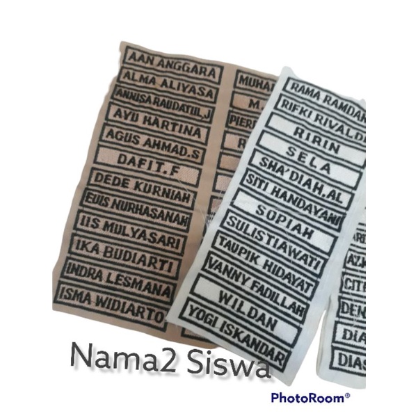 Jual Bordir Nama/Name tag Siswa/Siswi Bordir | Shopee Indonesia