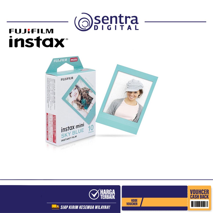 Jual Fujifilm Instax Mini Film Refill Single Sky Blue Frame | Shopee ...