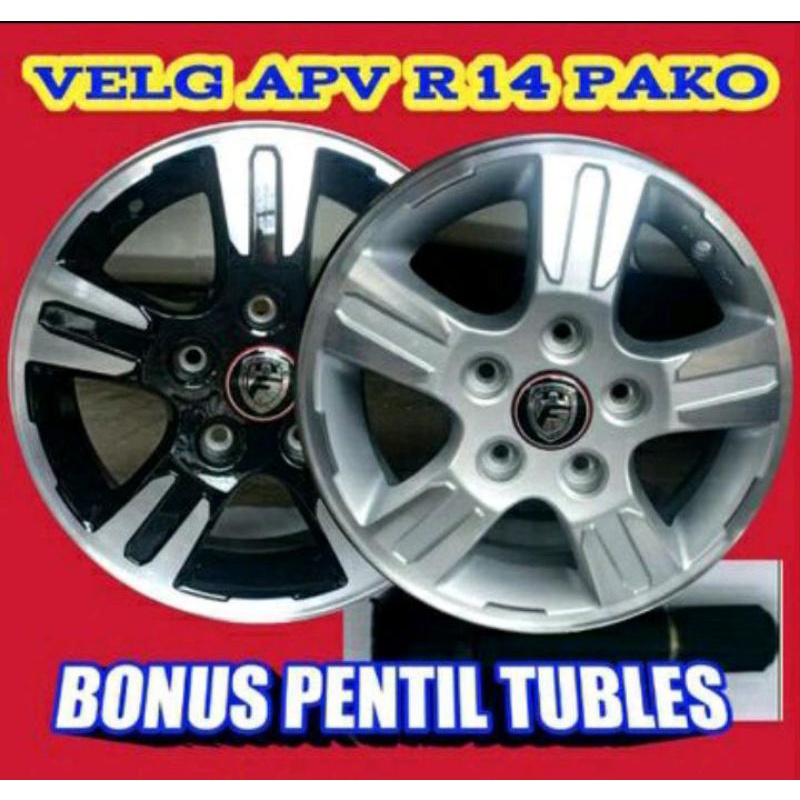 Jual VELG APV R14 BLACK POLISH ( 2 biji velg ) | Shopee Indonesia