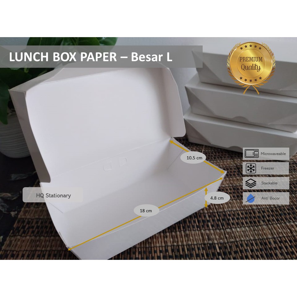 Jual Lunch Box Paper | Kotak Makanan Kertas - Besar L - 1 PACK ISI 20 ...