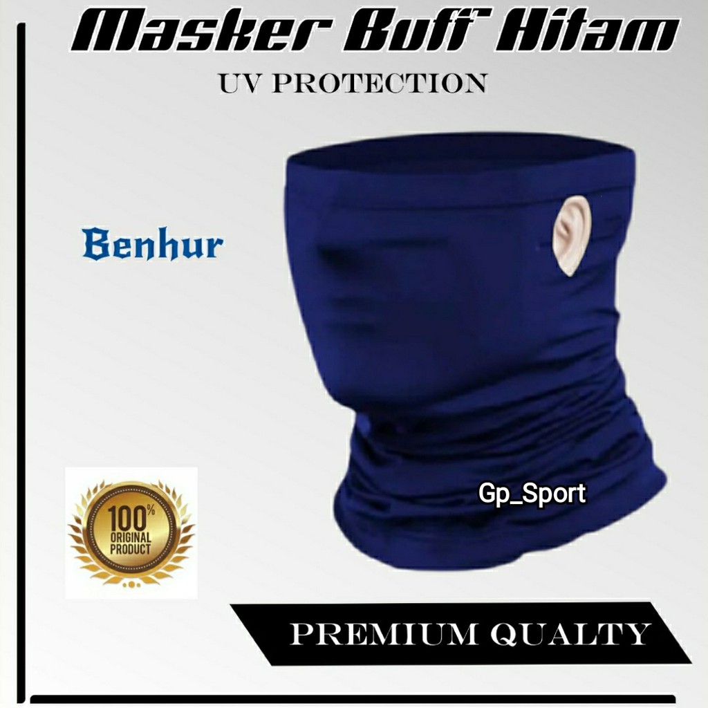 Jual Masker Buff Bandana Pria Pengendara Motor Biru Polos Tebal Premium ...