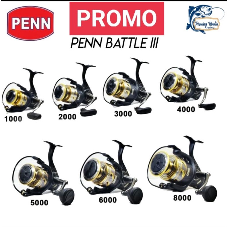 Jual Reel Penn Battle III 1000, 2000, 3000, 4000, 5000, 6000, 8000 reel ...
