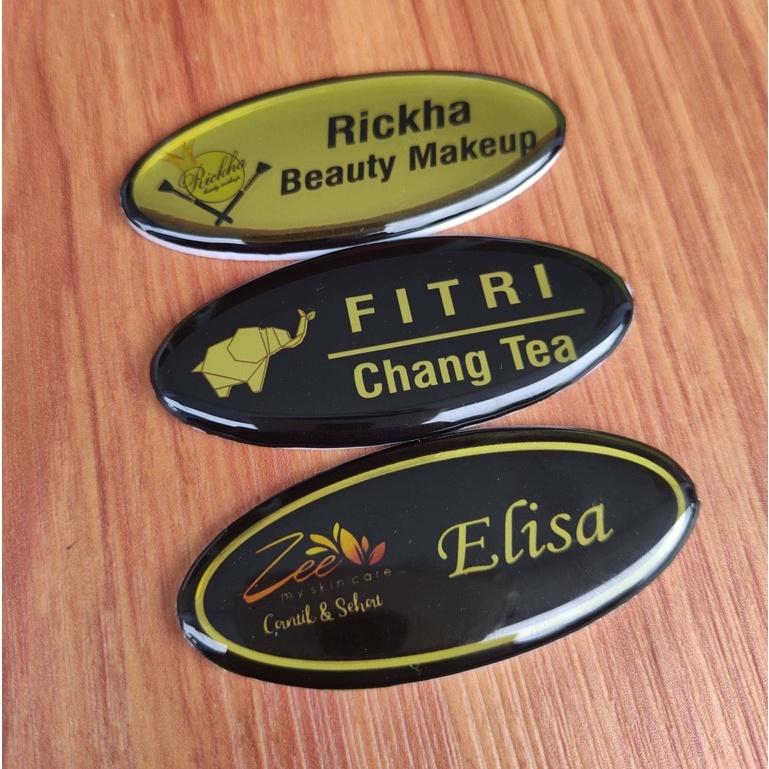 Jual MURAH TERBAIK!!! NAME TAG OVAL KUNINGAN RESIN MAGNET 6X3cm ...