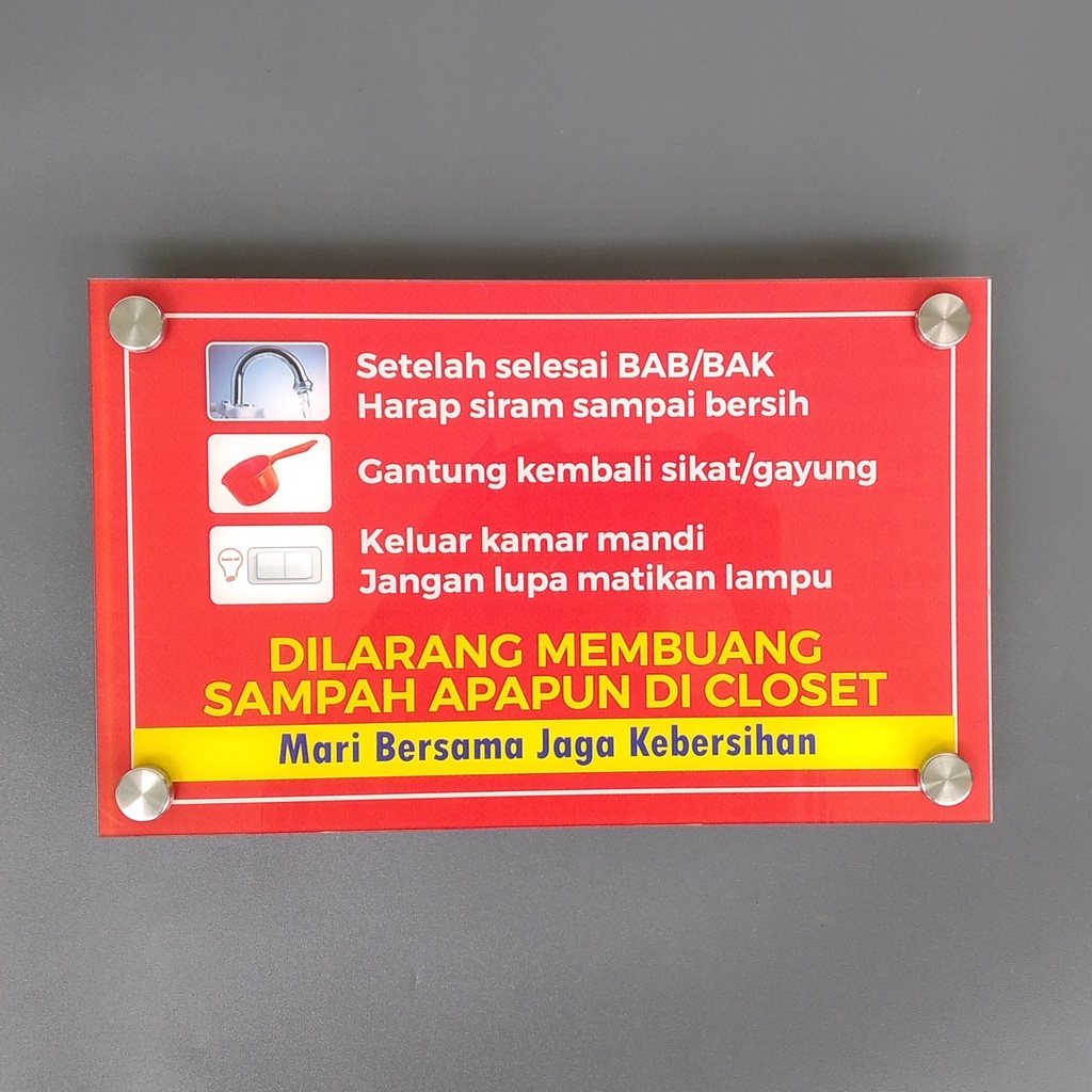 Jual Akrilik Kerapihan Kamar Mandi | Akrilik Kerapihan Toilet | Akrilik ...