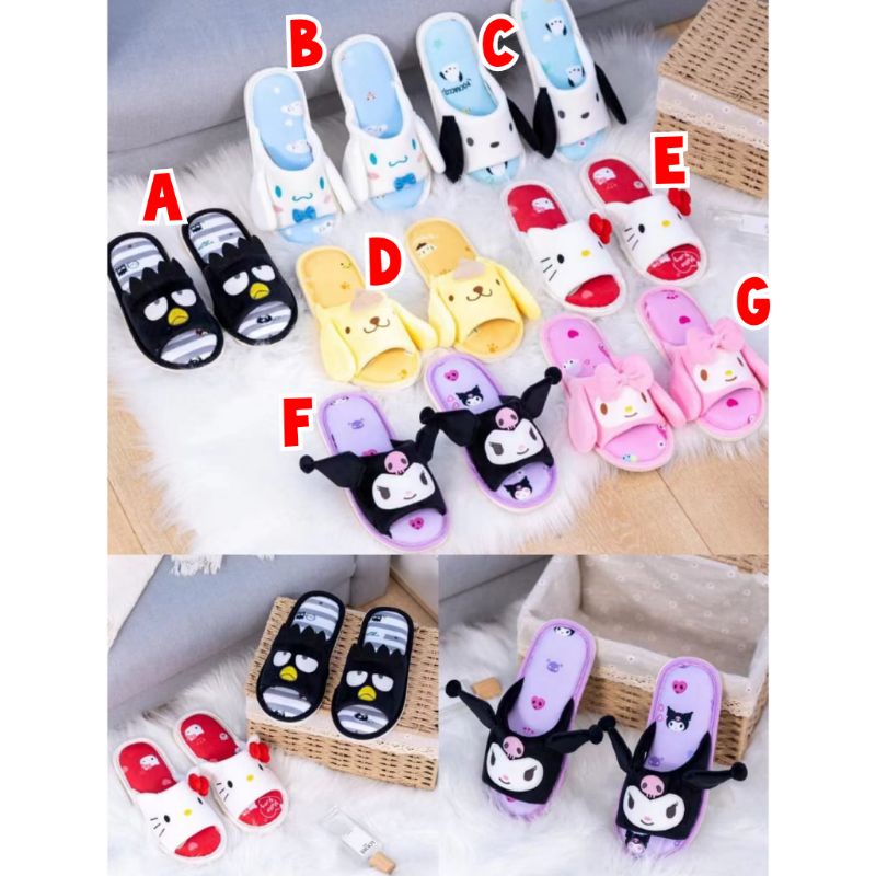 Jual Sendal Kamar Kuromi My Melody Hello Kitty Cinnamoroll Pompompurin ...