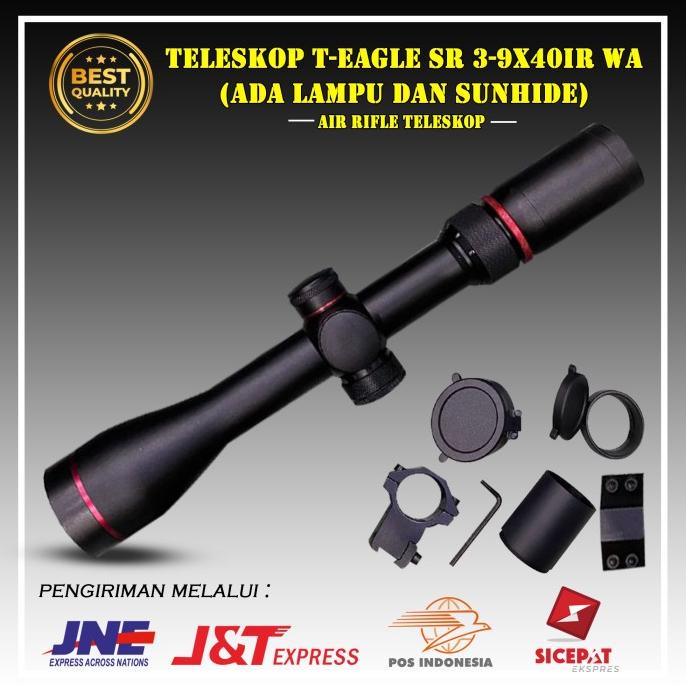 Jual Teleskop Senapan Angin T-Eagle SR 3-9x40IR WA (Ada lampu dan ...