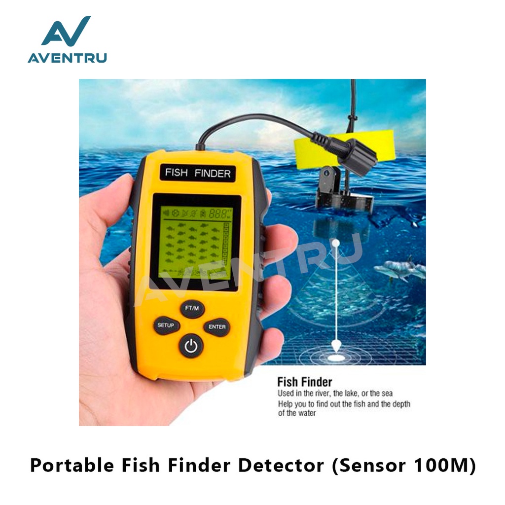 Jual Pelacak Ikan Fishing Sensor Fish Finder Portable Detector 100M ...