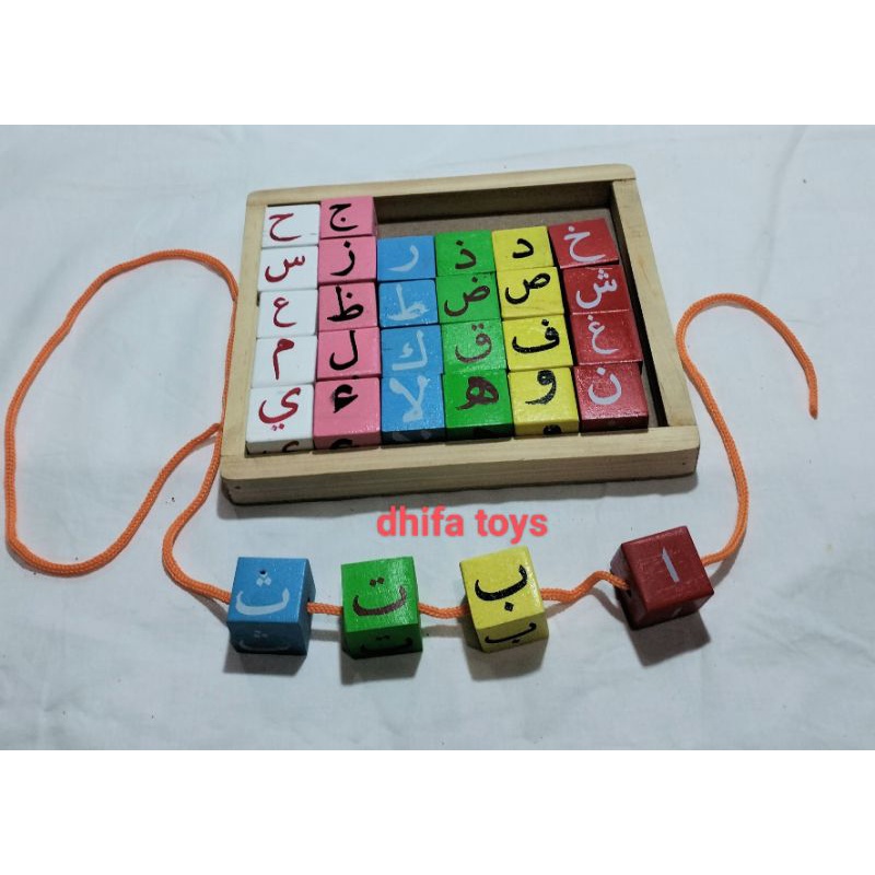 Jual Meronce Natural (Hijaiyah, Angka, Huruf) - Mainan Edukasi Kayu ...