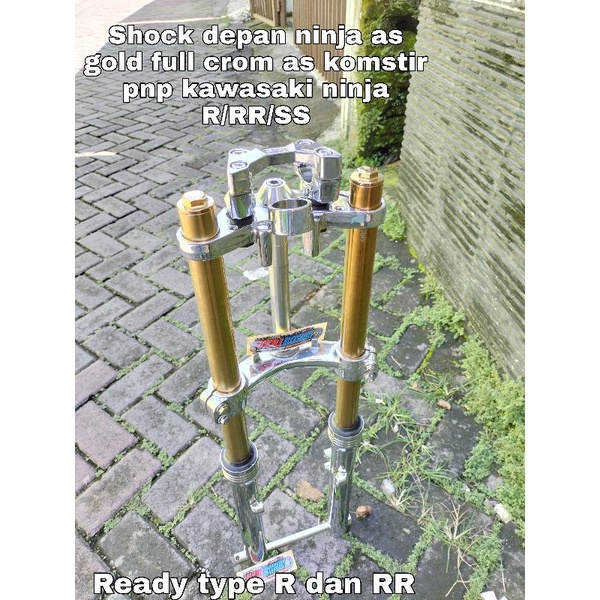 Jual Shock skok sok depan kawasaki ninja R/RR/SS as gold full crom ...
