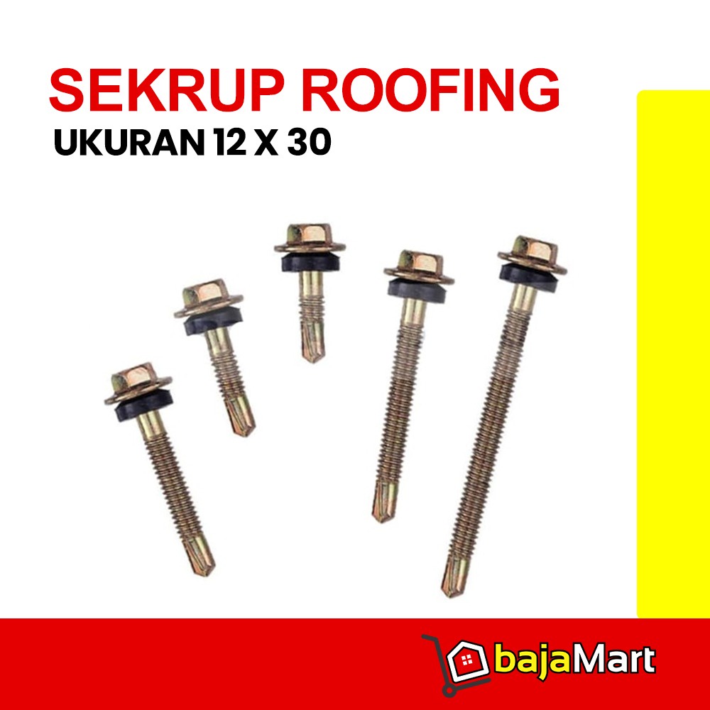 Jual Sekrup Roofing Baja Ringan 12 mm x 3 cm (1000 pcs) | Shopee Indonesia