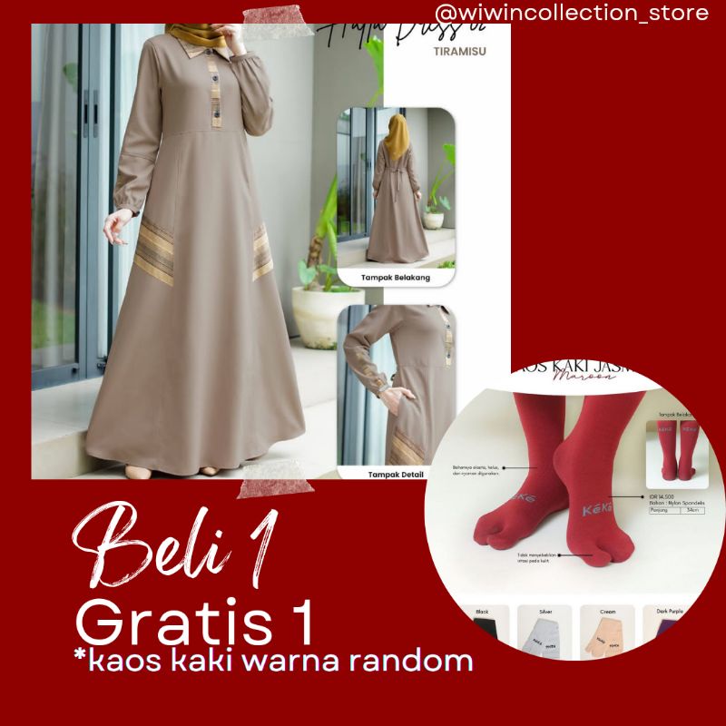 Jual Keke Hafla Dress 02 Tiramisu (Gamis Berkerah) | Shopee Indonesia