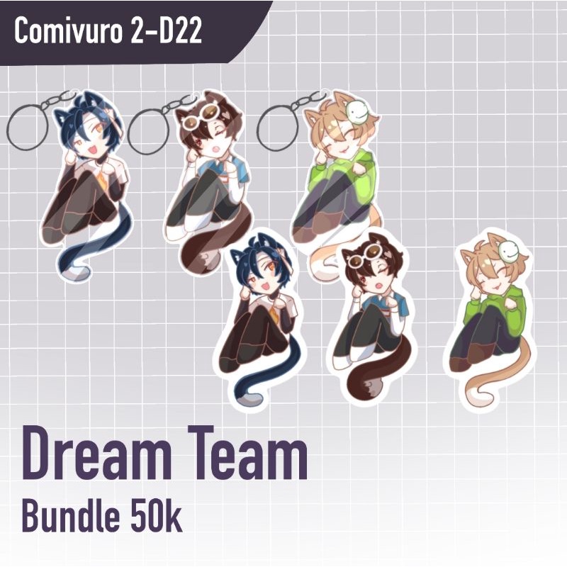 Jual Dream SMP Dream Team Cat Boys MCYT Keychain and Sticker bundle ...