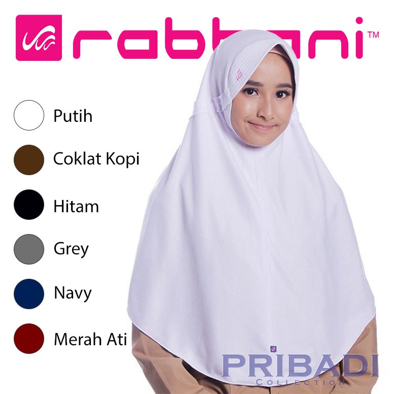 Jual Kerudung Sekolah Rabbani Innova Lx Original Hijab Jilbab Instant Putih Coklat Hitam Grey ...