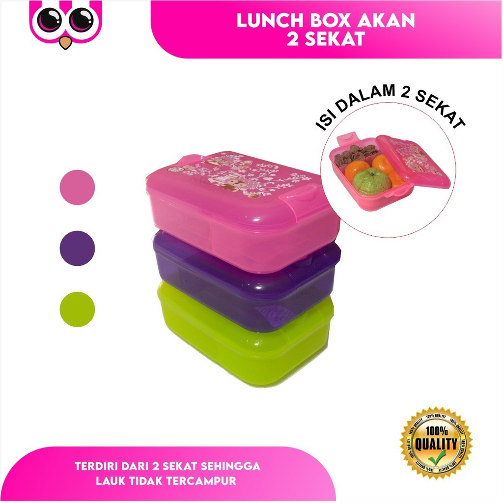 Jual AKAN 2 SEKAT LUNCH BOX EKONOMIS BY CALISTA / KOTAK BEKAL MAKAN ...