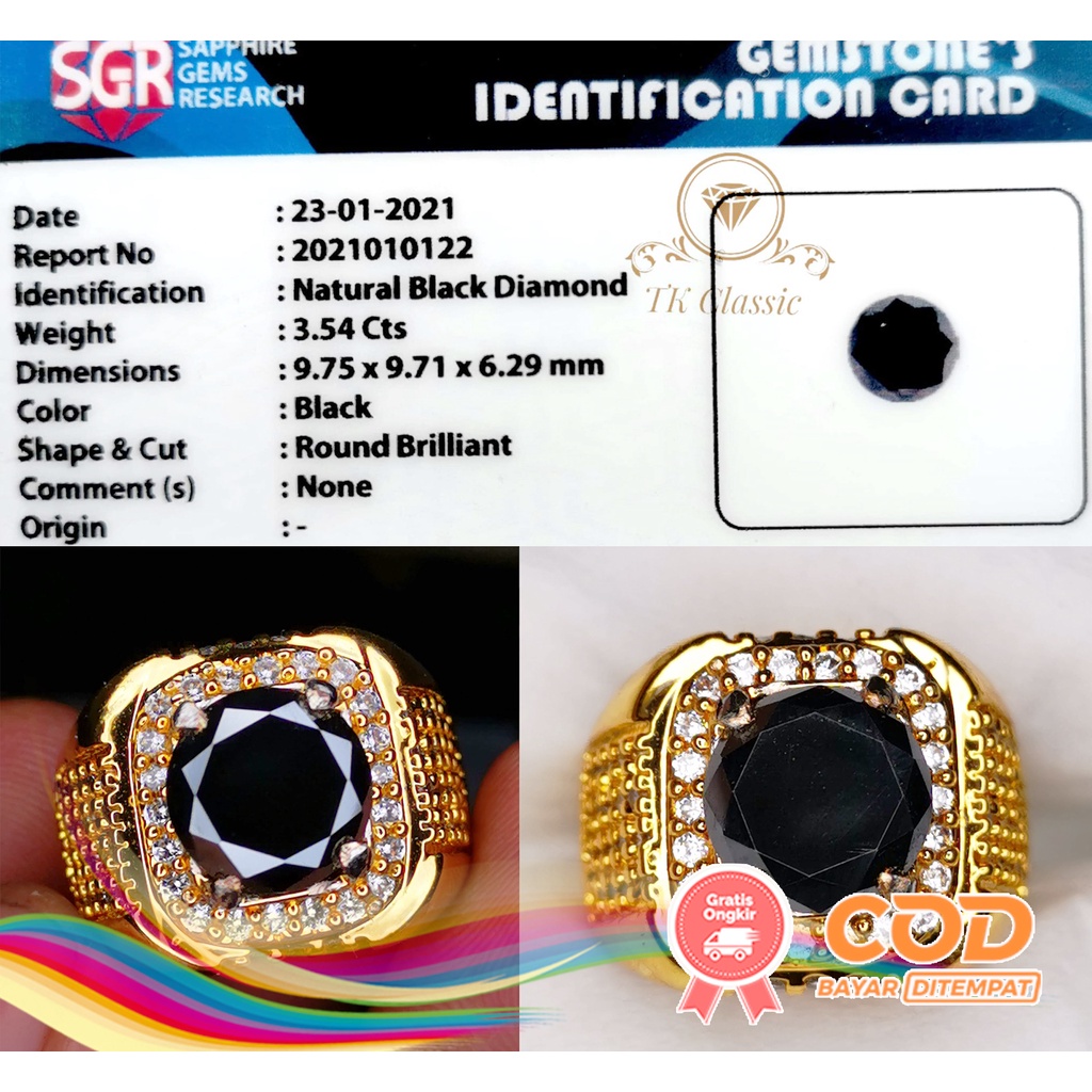 Jual NATURAL BATU PERMATA BLACK DIAMOND BERLIAN HITAM INCLUDE MEMO ...