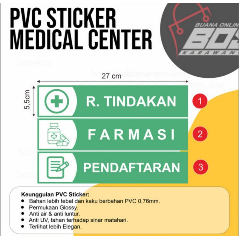 Jual PVC STICKER MEDICAL CENTER / KLINIK | Shopee Indonesia