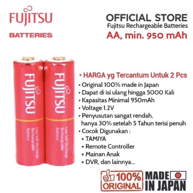 Jual Battery Fujitsu, Baterai Fujitsu, Baterai Tamiya AA 950 mAh ...