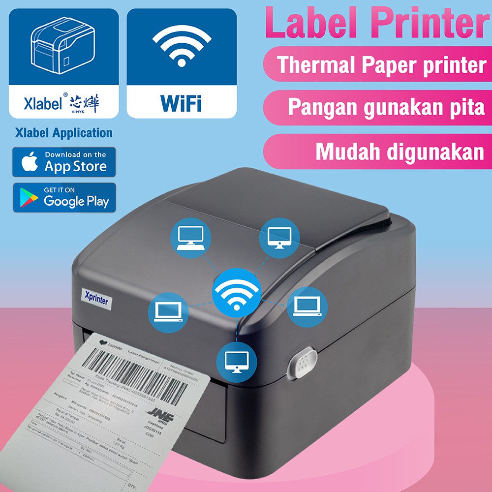 Jual PRINTER BARCODE LABEL THERMAL PRINTER LABEL4.25inch 203DPI ( BLACK ...