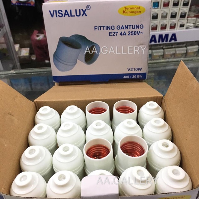 Jual VISALUX Fitting gantung bohlam lampu E27 4A 250V bahan kuningan ...