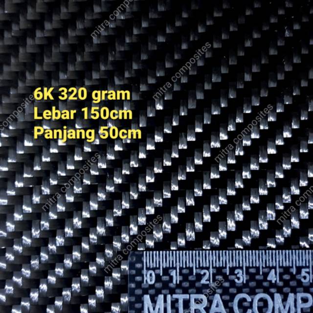 Jual Serat Carbon Karbon Kevlar Fiber Fabric 6K Twill 320 Gram Gsm ...