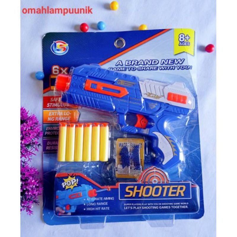Jual MAINAN ANAK PISTOL TEMBAKAN SOFT GUN DENGAN PELURU BUSA DAN PELURU ...