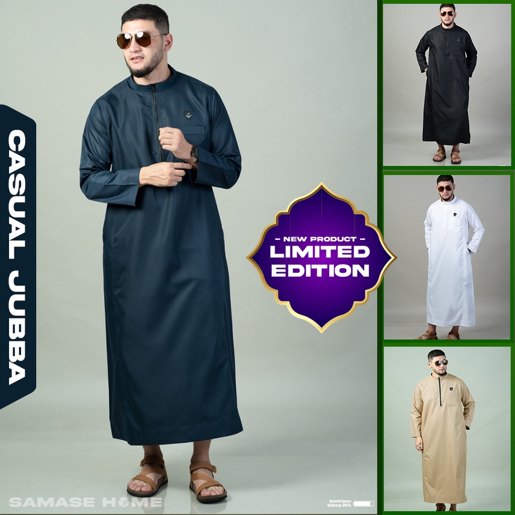 Jual SAMASE Casual Jubba Saudi Premium Gamis Pria Muslim Lengan Panjang ...