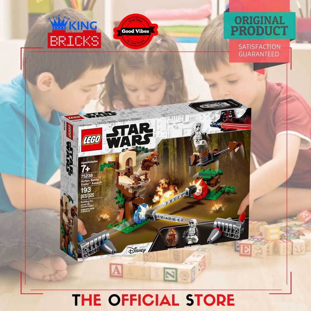 Jual LEGO Original STAR WARS 75238 Action Battle Endor Assault - Mainan ...