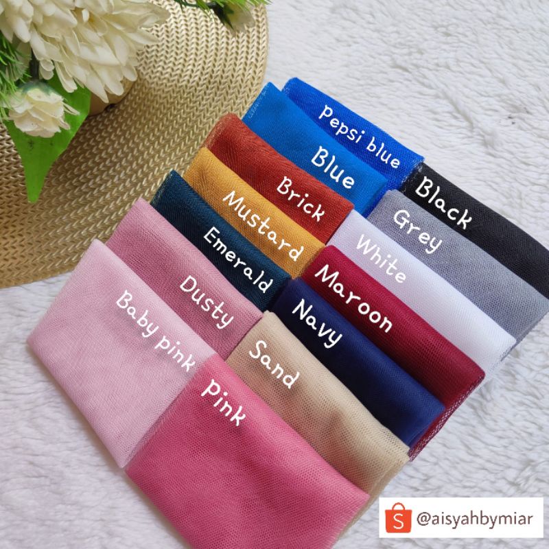 Jual Tule | tile jaring jaring dalaman Hijab | MRITI | Shopee Indonesia