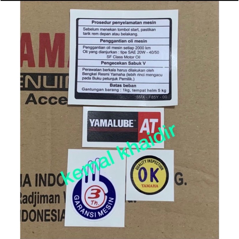 Jual Sticker panduan atau stiker prosedur pengaturan yamaha | Shopee ...