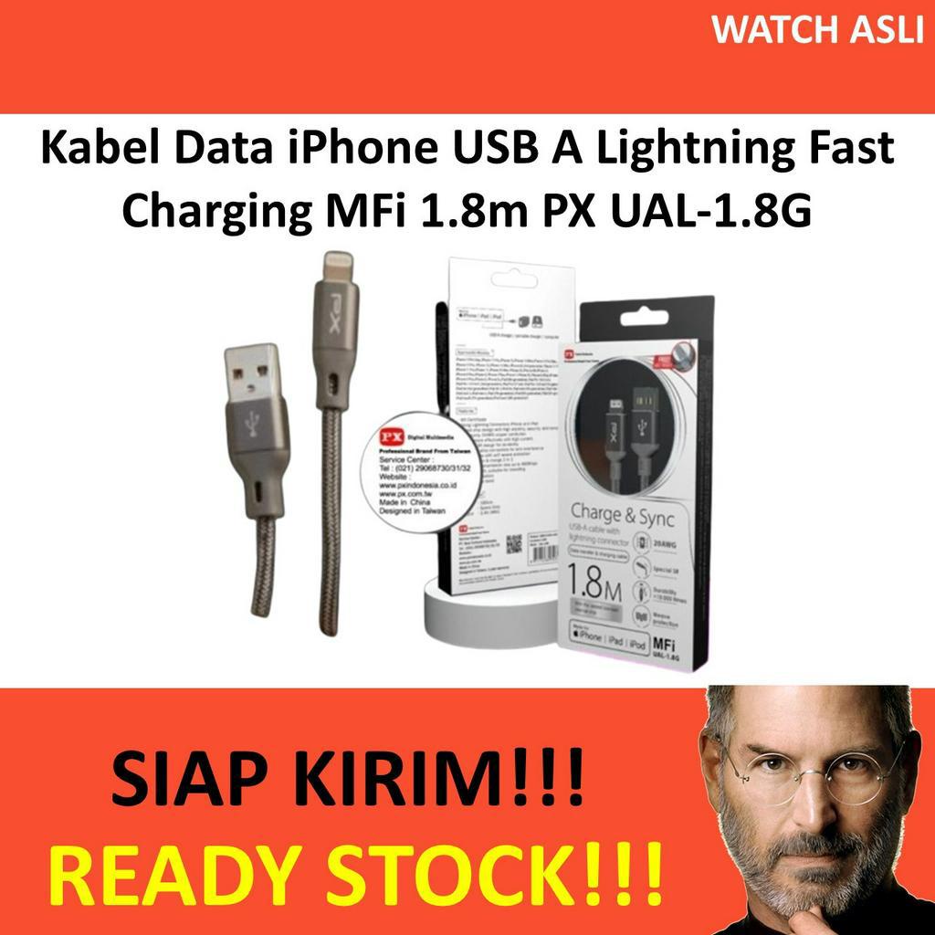 Jual Kabel Data iPhone USB A Lightning Fast Charging MFi 1.8m PX UAL-1 ...