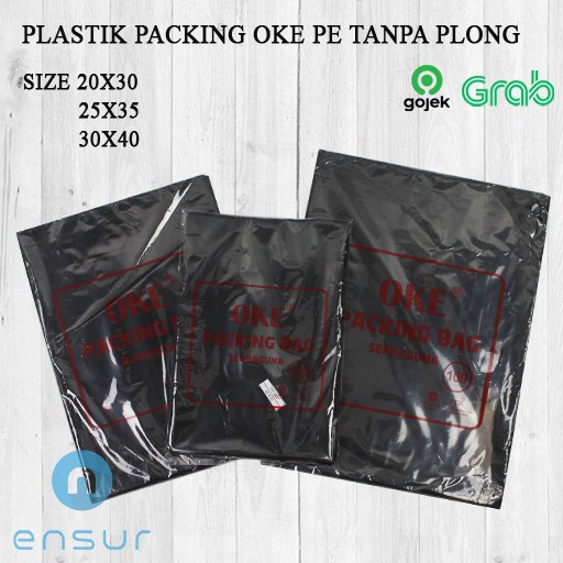 Jual Plastik Packing PE Tanpa Plong/Pon Oval 20x30 - HITAM | Shopee ...