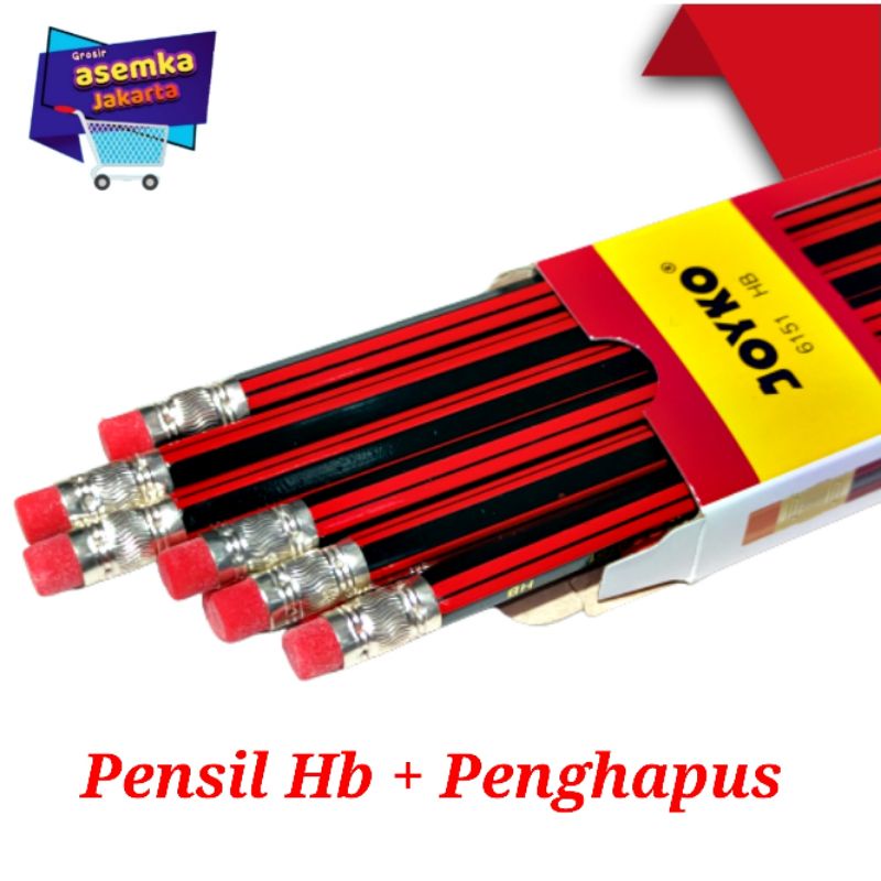 Jual Pensil HB Joyko 6151 Pensil Dengan penghapus grosir 12pcs | Shopee ...