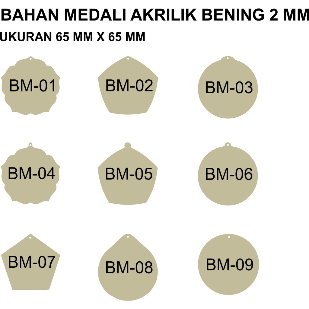 Jual BAHAN MEDALI WISUDA AKRILIK 6,5 CM POLOS TEBAL 2MM | Shopee Indonesia