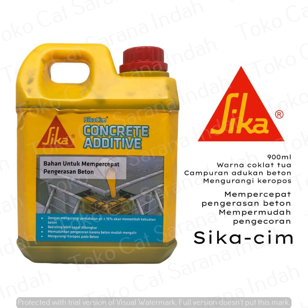 Jual SIKA CONCRETE ADDITIVE 900ml CAIRAN PENGERAS BETON PENGERAS COR SIKASIM SIKA-SIM Sikacim ...