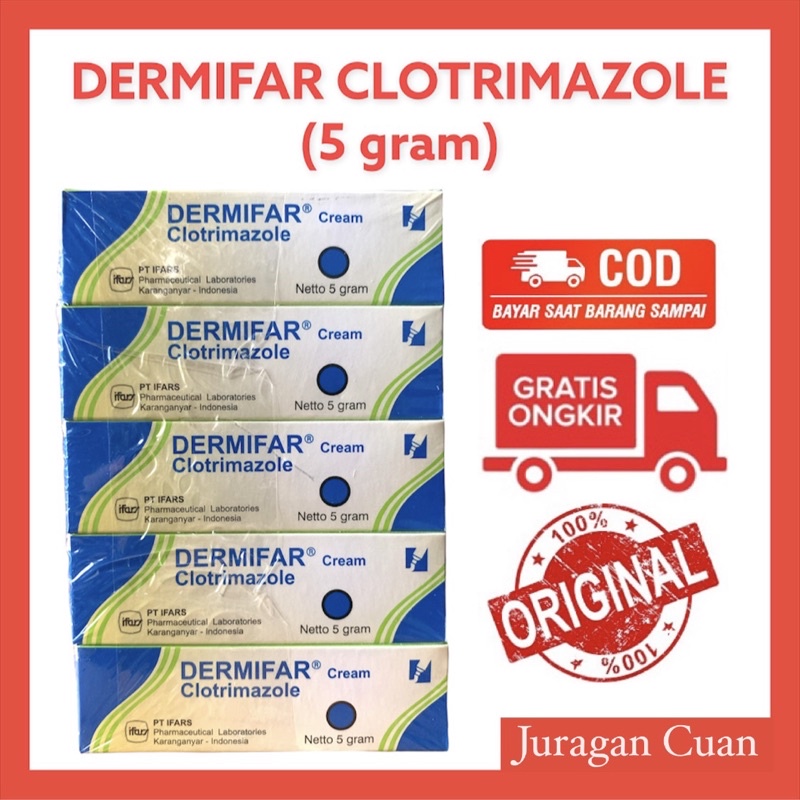 Jual SALEP DERMIFAR CLOTRIMAZOLE 5 gram / SALEP KULIT GATAL-GATAL ...