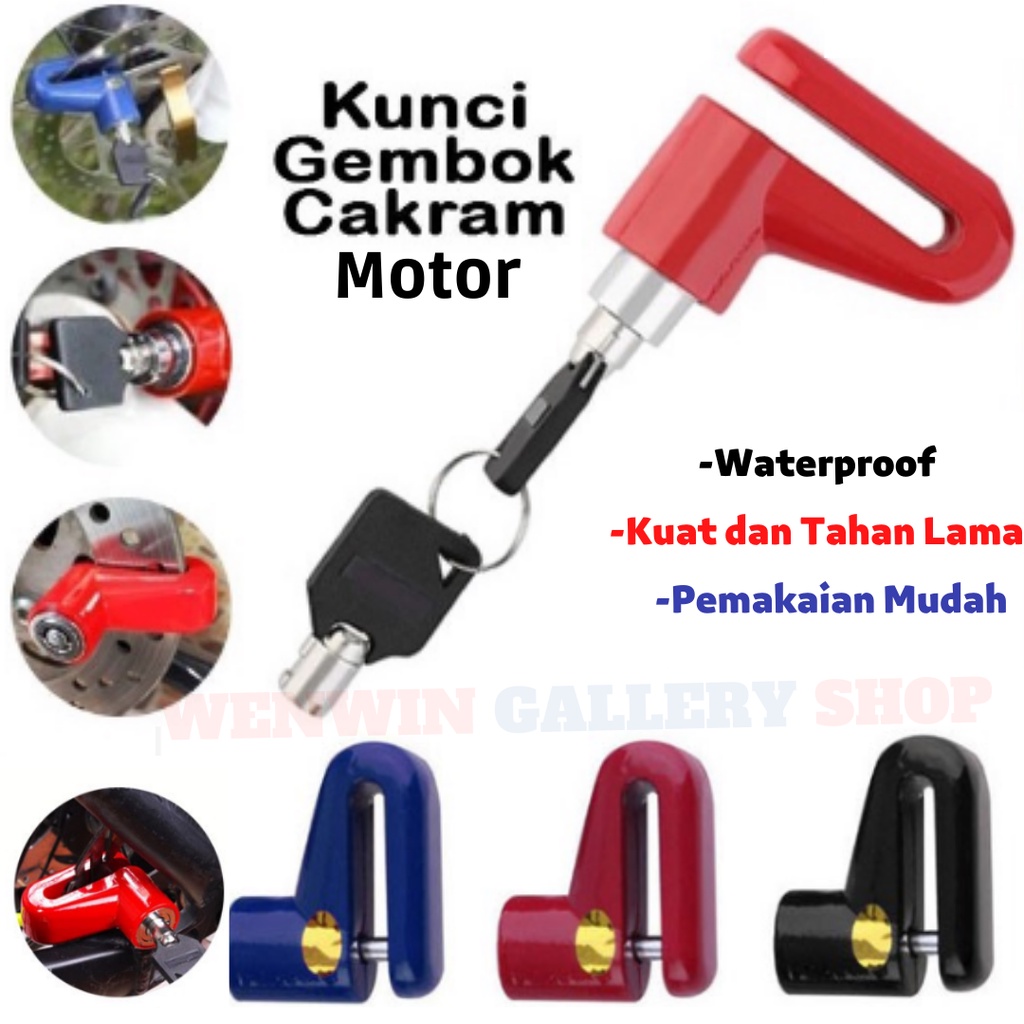 Jual Kunci Gembok Sepeda Motor Cakram MotoLock Anti Maling Pengaman ...