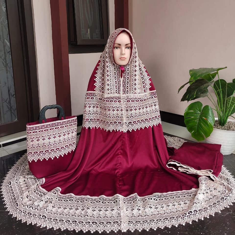 Jual COD MUKENA KATUN JUMBO FULL RENDA KEONG MAHARANI SHIREEN REAL PICT ...