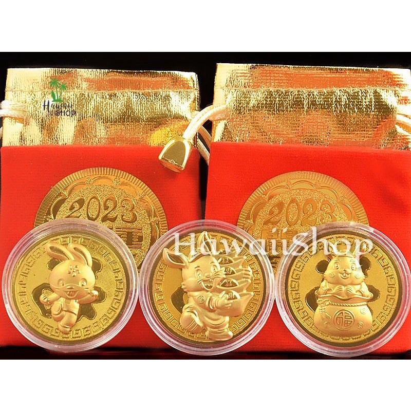 Jual Angpao Emas Koin Logam Asli Imlek / Sincia tahun 2023 Shio Kelinci Rabbit | Shopee Indonesia