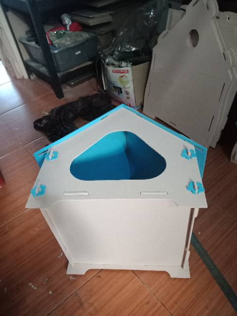 Jual Kandang rumah Kucing Kayu Unik Bongkar pasang 3D Puzzle 40 cm ...