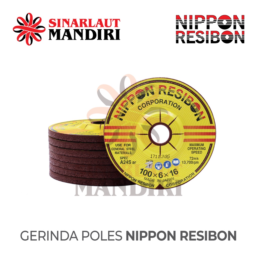 Jual Gerinda Poles Nippon Resibon / Grinding Wheel 4" x 6 MM x 5/8" 1 ...