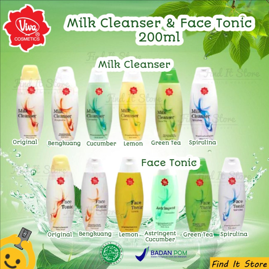 Jual Viva Milk Cleanser | Face Tonic | Air Mawar 200 ML Pembersih dan ...