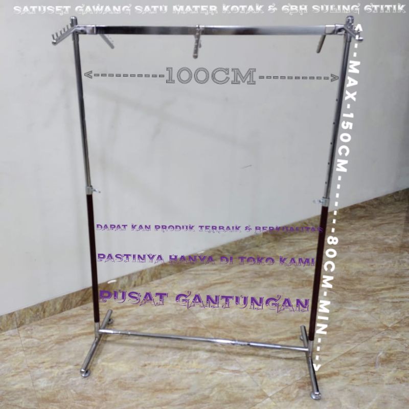 Jual Gawang Baju 1 Meter Kotak + Suling 6 Paku (Besi) | Shopee Indonesia