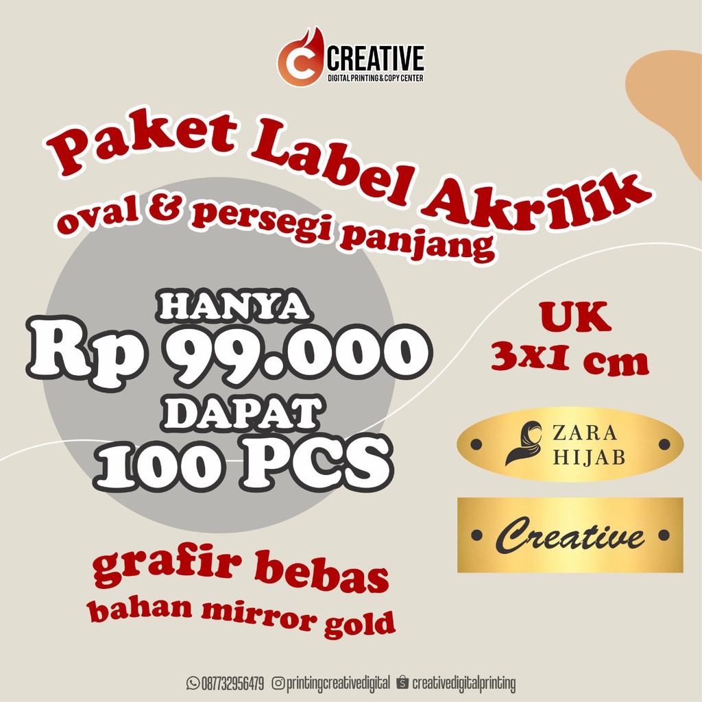 Jual Label Akrilik/Tag Hijab Akriik | Shopee Indonesia