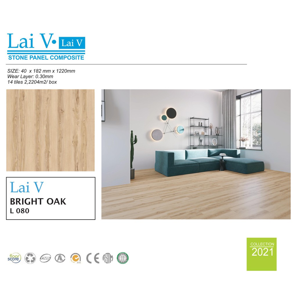 Jual Lantai Vinyl SPC Flooring Kayu Laiv Type Bright Oak | Shopee Indonesia