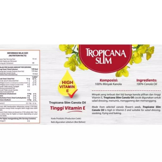 Jual MINYAK KANOLA TROPICANA SLIM 946ML CANOLA OIL 946 ML | Shopee Indonesia