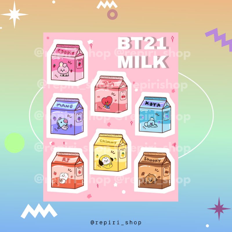 Jual STICKER CUTE BTS BT21 MILK STICKER SET DIE CUT | Shopee Indonesia