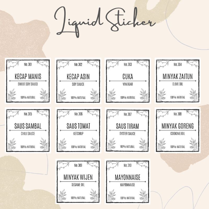 Jual STIKER BAHAN DAPUR | LABEL ORGANIZER | STIKER JENIS SAUS | Shopee ...