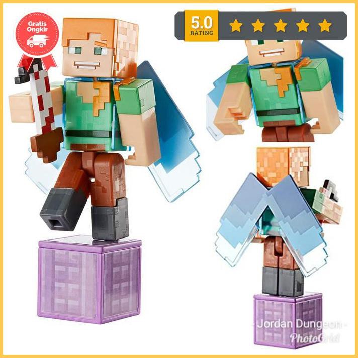 Jual Minecraft Comic Maker Alex With Elytra Wing Figure - Original ...