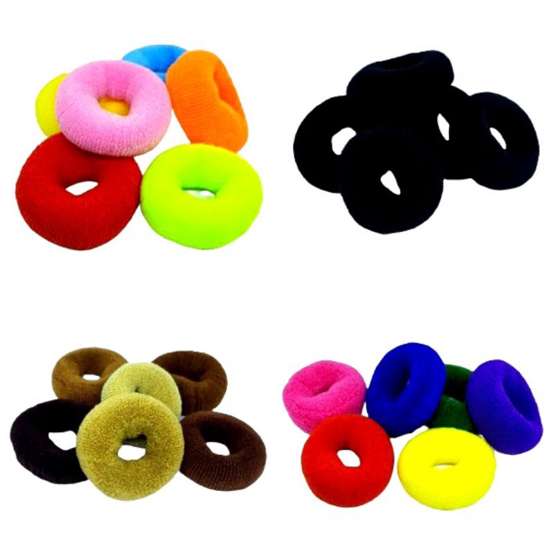 Jual TALI RAMBUT DONAT JUMBO WARNA 1PCS | Shopee Indonesia