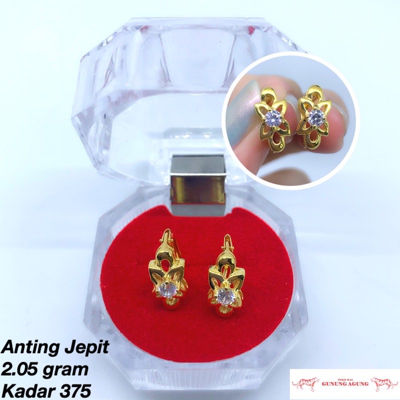 Jual Anting Jepit Lucu Fashion Mas Asli Emas Kuning Muda Hadiah Pacar ...